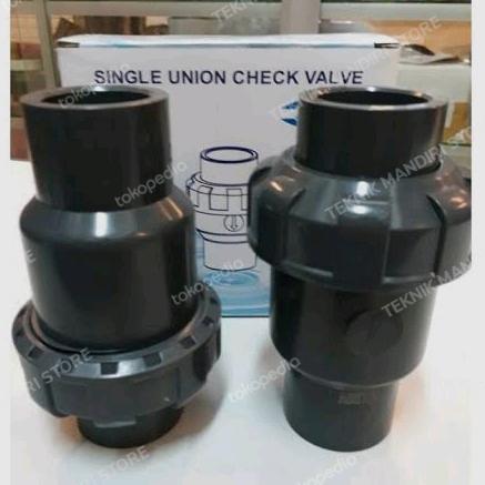 Jual PVC SINGLE UNION BALL Check Valve JIS 10K SOCKET 1/2 Inch JIS 20mm ...