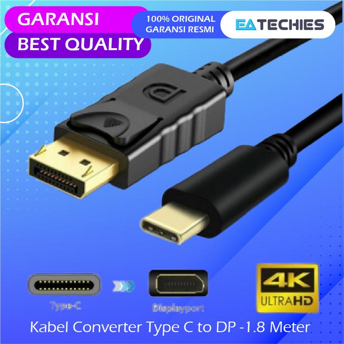 Jual Kabel USB Type C to DP 1.8 Meter Converter DisplayPort USB-C ...