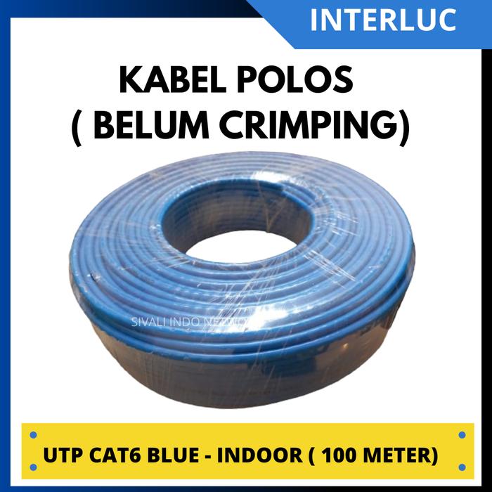 Jual Kabel Lan Indoor UTP Cat6 Cat 6 INTERLUC 100 Meter Warna Biru ...