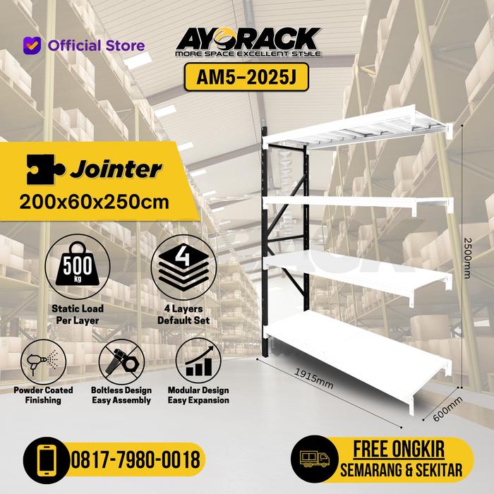 Jual RAK GUDANG 2.5 METER 4 LAYER AYORACK AM5-2025J 500KG RACK BESI JOINTER - Kota Semarang ...