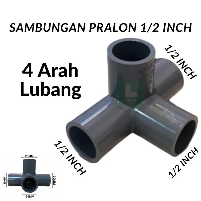 Jual Sambungan Pralon T 4 Way Lubang Arah Tee Ukuran 1/2 Inch Tebal ...