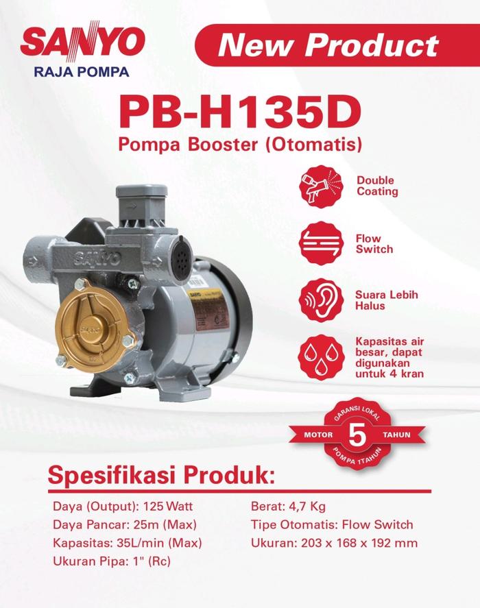 Jual SANYO POMPA AIR BOOSTER WATER PUMP PBH-135 D - Jakarta Pusat ...