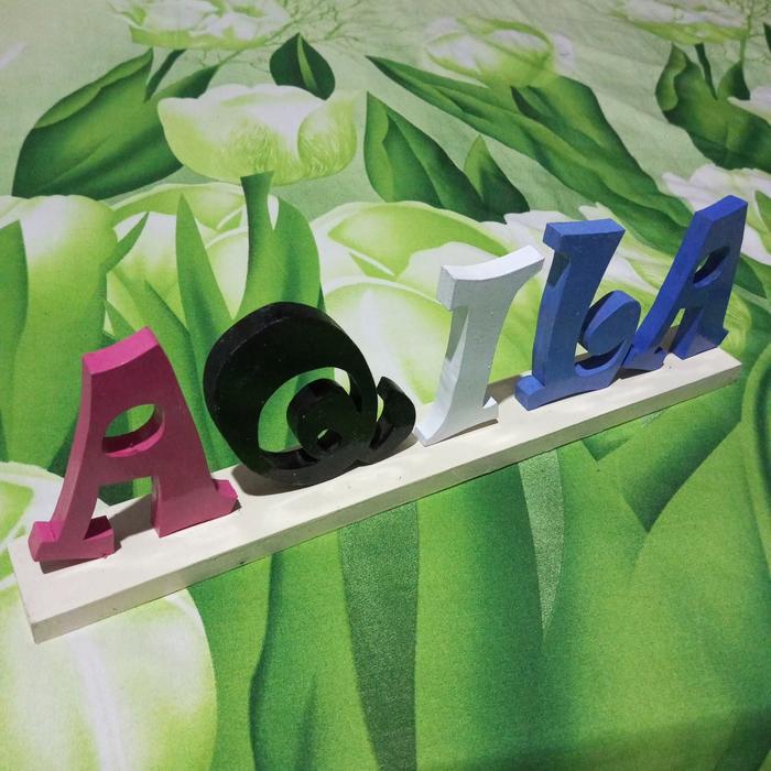Jual Bikin nama/huruf bahan kayu bisa request font ukuran huruf dan ...