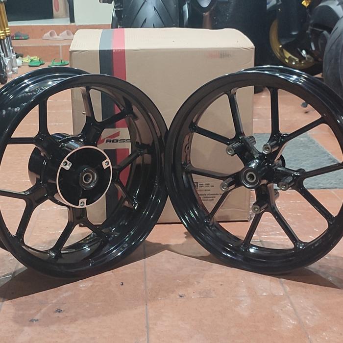 Jual VELG VROSSI COBRA R25 / MT25 DOUBLE DISK DEPAN LEBAR - Hitam ...