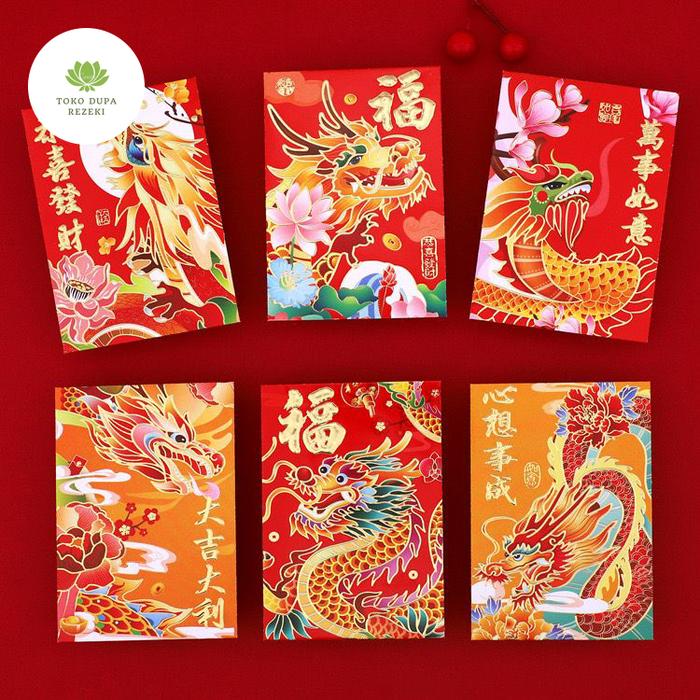 Jual Angpao sincia naga angpau imlek shio naga uk pendek isi 6lembar ...