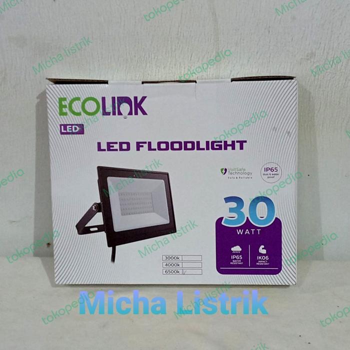 Jual ECOLINK Lampu Tembak Sorot SMD 30W Outdoor/ Flood Light 30W 6500K ...