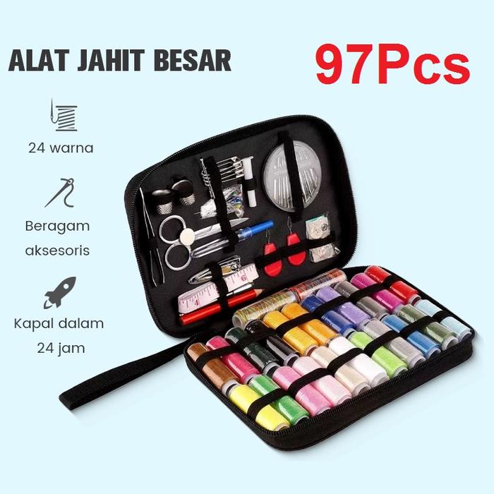 Jual Set Alat Jahit Tangan 97 Pcs Jumbo Set Sewing Kits Set Alat Jahit ...