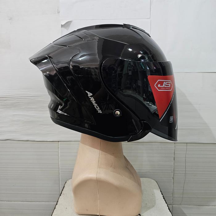 Jual Helm JS Armor Hitam Black Gloss - All Size - Bonus Sarung Tangan ...