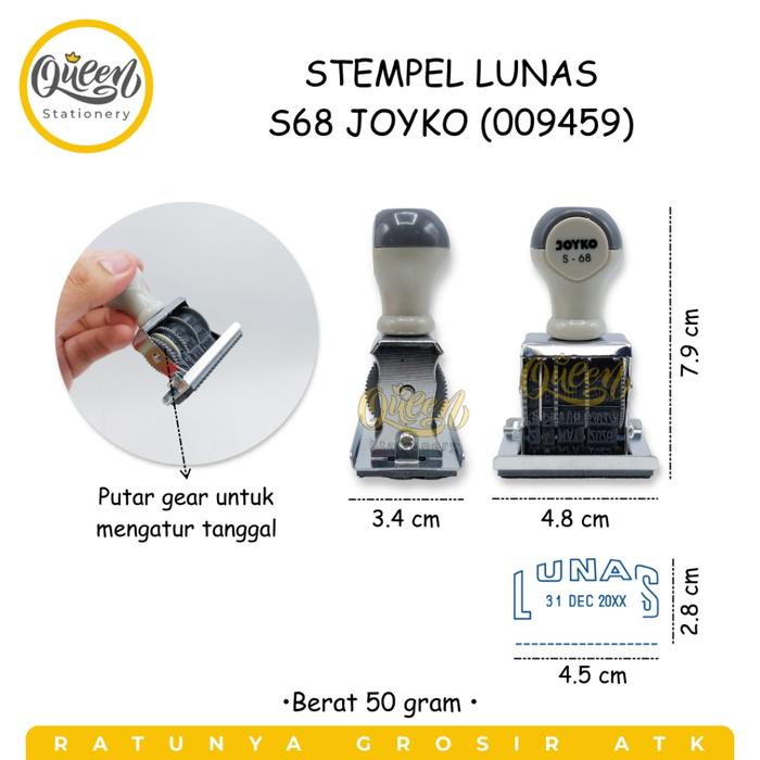 Jual 1 PCS STEMPEL LUNAS S68 JOYKO / STEMPEL TANGGAL / DATE STAMP ...