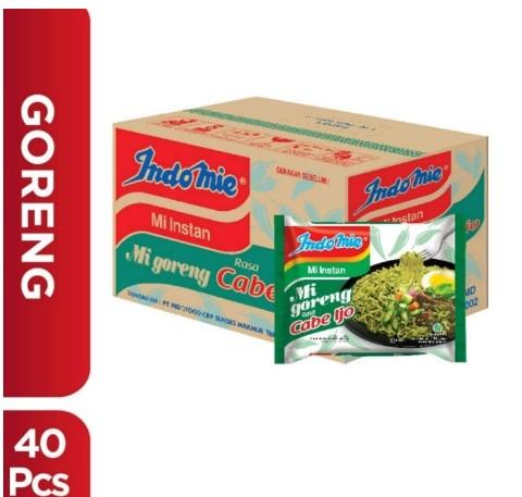 Jual INDOMIE GORENG CABE IJO 1 dus isi 40 pcs / mie instan rasa cabe ...