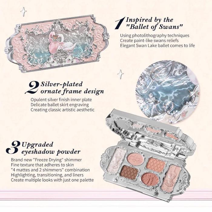 Jual Flower Knows Swan Ballet Series Six-color Eyeshadow Palette - 01 ...
