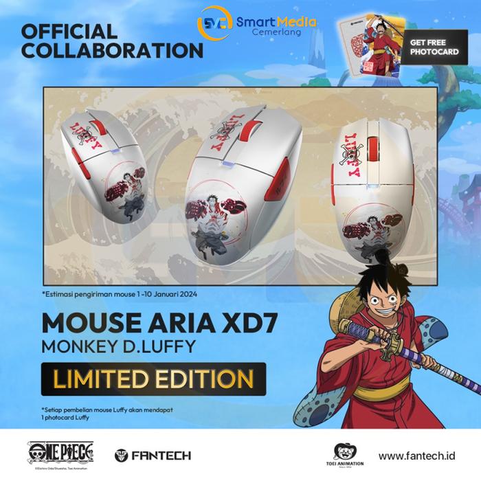 Promo Fantech One Piece ARIA XD7 MONKEY D. LUFFY Mouse Wireless Gaming ...
