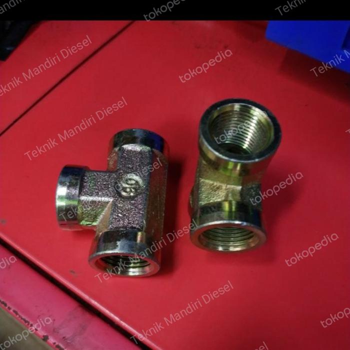 Jual TEE socket Hydraulic / nepple high pressure / TEE 1/4 inc drat ...