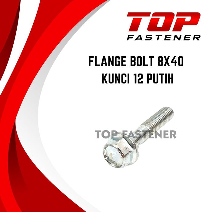 Jual BAUT TOPI FLANGE BOLT M8 8X40 KUNCI 12 PUTIH - Jakarta Utara - Top_Fastener | Tokopedia