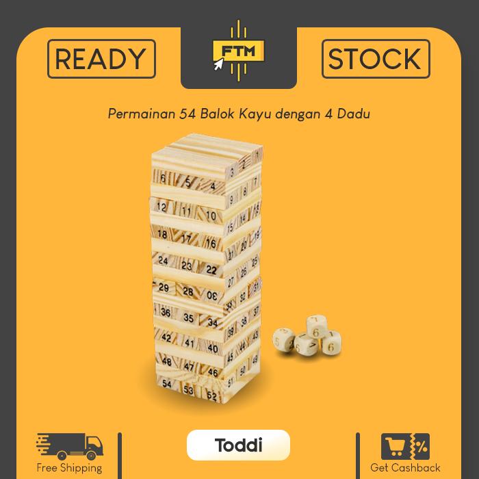 Jual Permainan Kayu 54 Balok dengan 4 Dadu Stako - Wooden - Jakarta ...