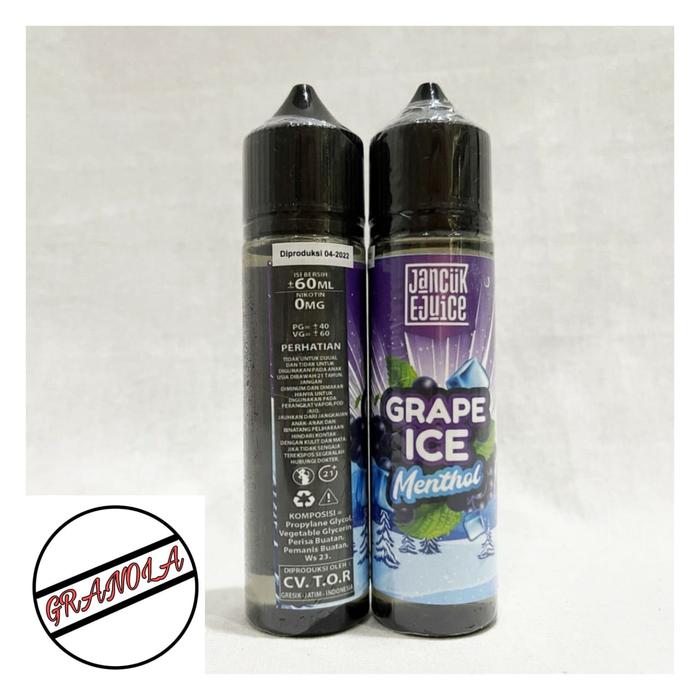 Jual liquid vapers botol 60ml freebased rasa anggur ice non nic / 0 nic ...
