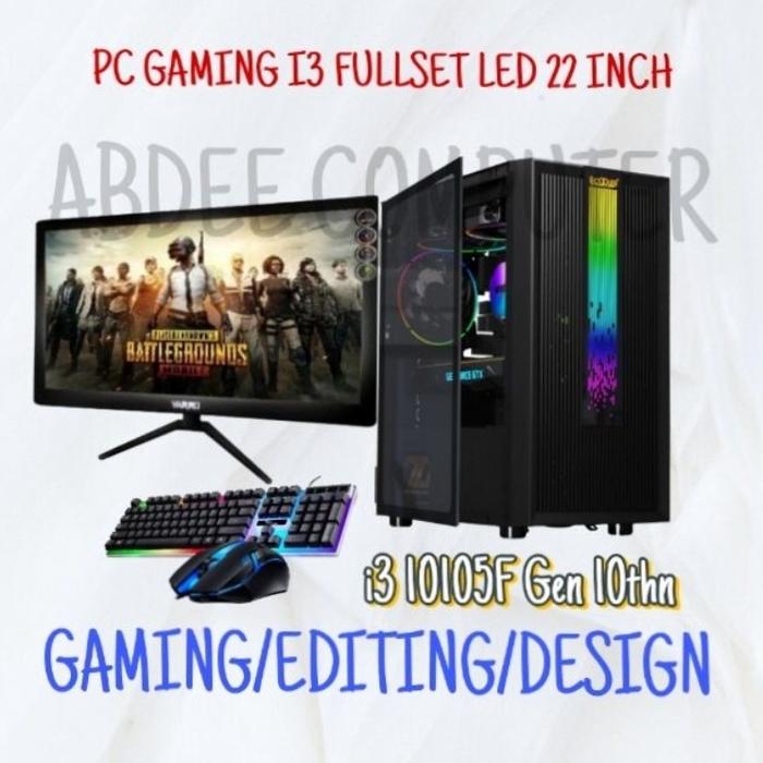 Jual Pc Gaming Core i3 10105F Ram 16 Gb Ssd Vga 4 Gb GTX 750TI Led 22 ...