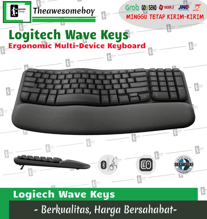 Jual Logitech Wave Keys Wireless Egonomic Keyboard With Palm Rest ...