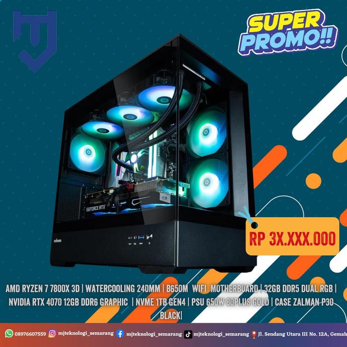 Jual PC RENDER GAMING Ryzen 7 7800 X3D | RTX 4070 | 32GB DDR5 | NVME ...