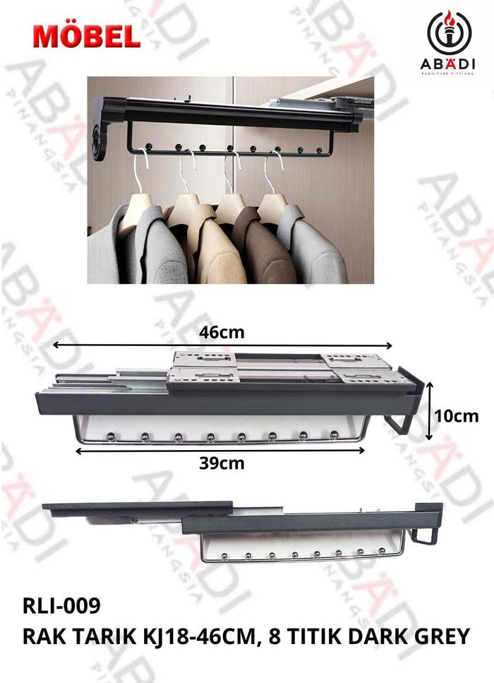 Jual Rak Rel Lemari Gantungan Baju Wardrobe Tarik Pull Out Drawer ...