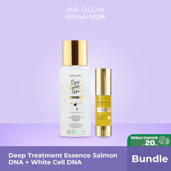 Promo MS Glow Deep Treatment Essence Salmon DNA 100ml + White Cell DNA ...