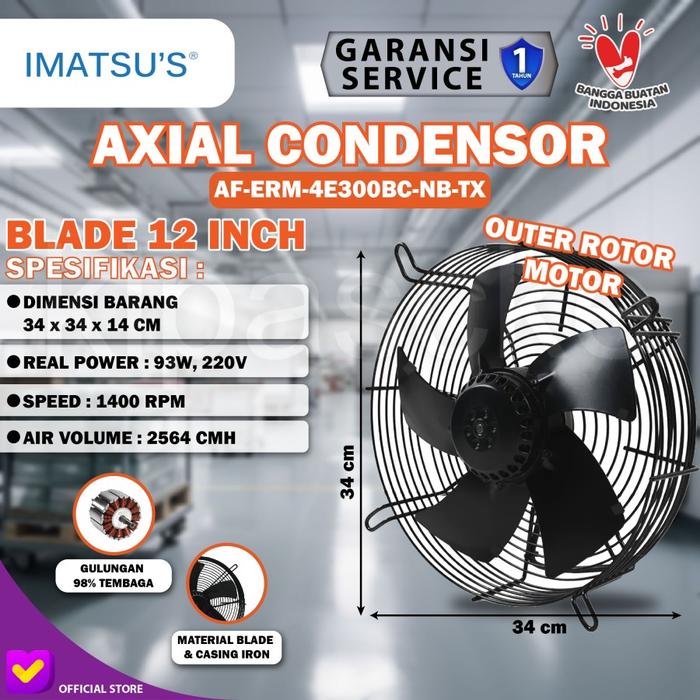 Jual Axial Fan 12" Inch 220V 1400RPM Fan Condensor Chiller Kipas ...