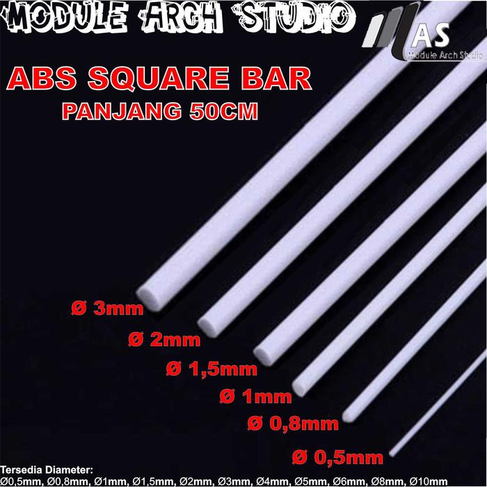 Jual ABS Round Bar - ABS Round Rod - Stick Plastik Padat - Maket Stick ...