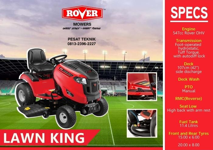 Jual Mesin Mobil Potong Rumput Rover Lawn King 547/42 Ride On Mower ...
