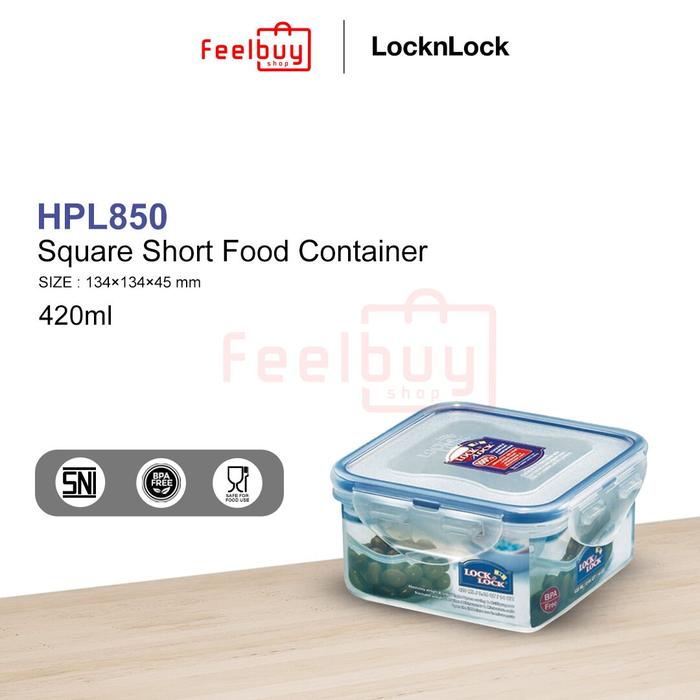Jual LocknLock Square Short Food Container 420ml - HPL850 - Kota ...