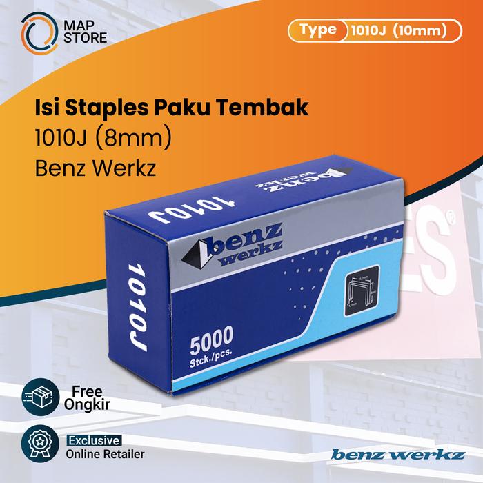 Jual BENZ 1010J Isi Mesin Staples Paku Tembak U Mata Nailer Gun 1010 J ...
