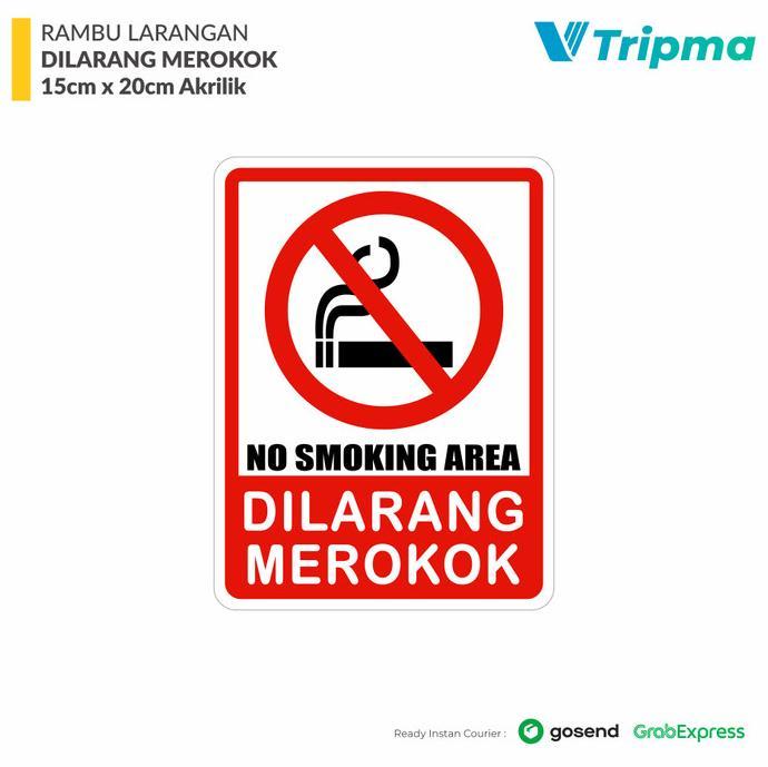 Jual Rambu Dilarang Merokok 15cm x 20cm Bahan Akrilik/ Acrylic ...