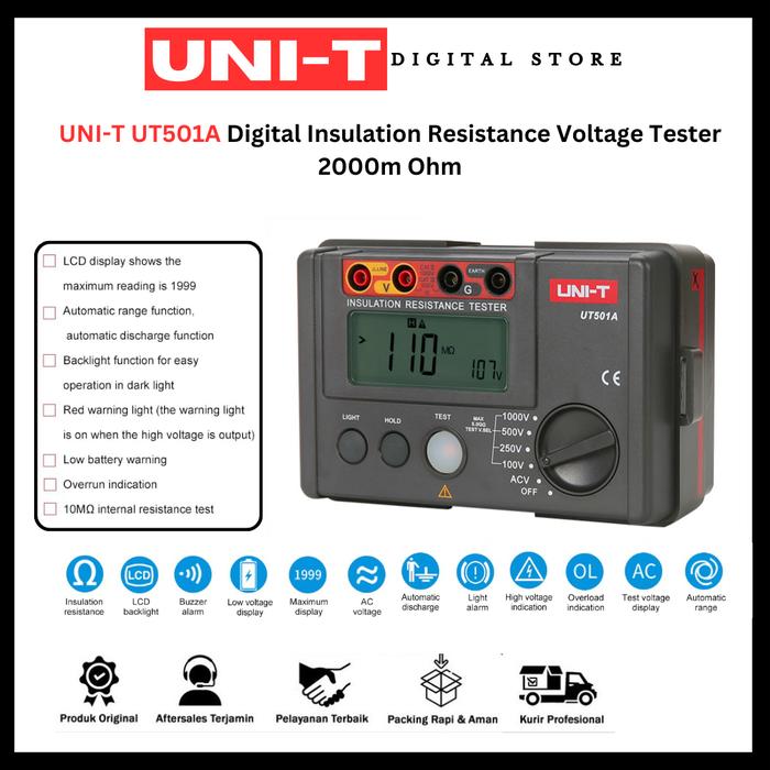 Jual UNI-T UT501A Digital Insulation Resistance Voltage Tester 2000m ...
