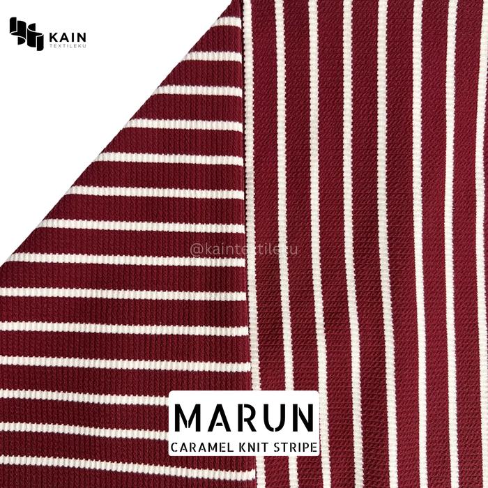 Jual Bahan Kain Caramel Knit Stripe per 0,5 kg - Marun - Kota Bandung ...