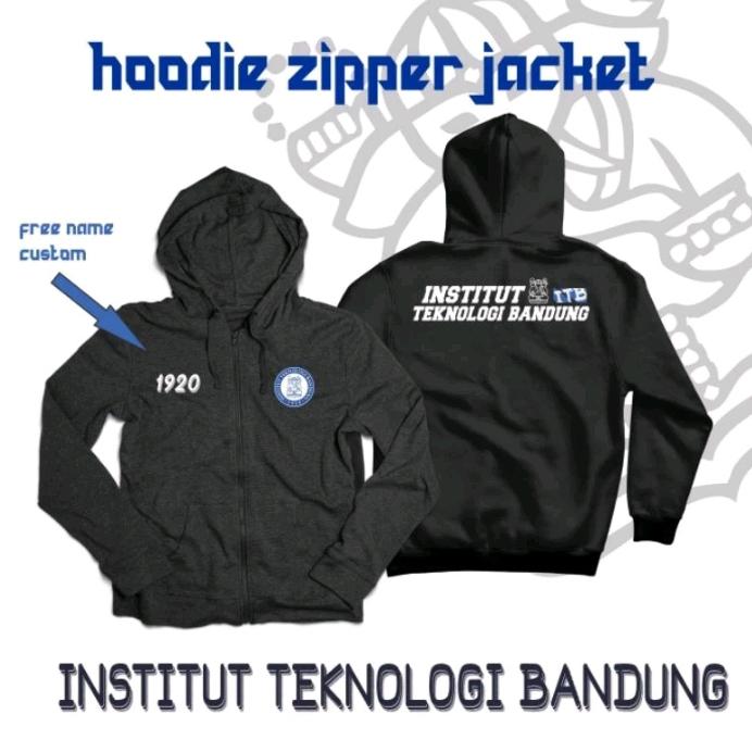 Jual Hoodie Zipper ITB institut teknologi Bandung Jaket Free Custom ...