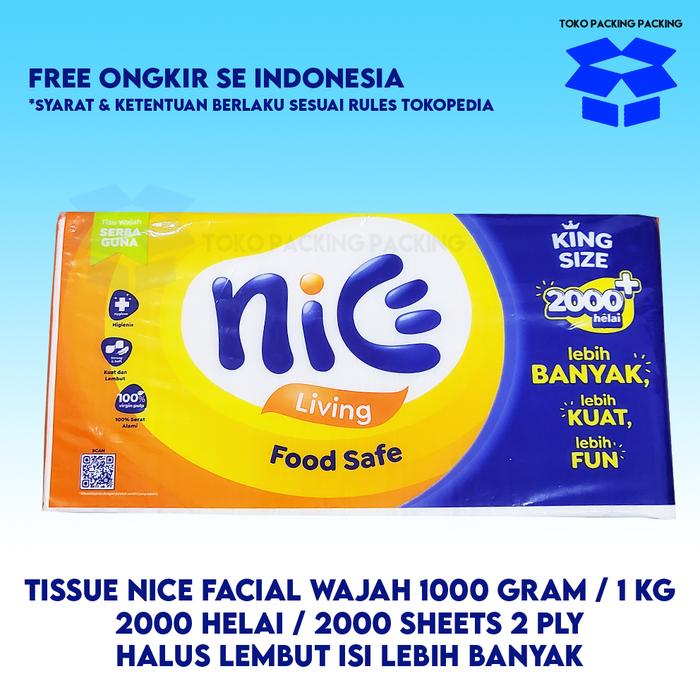 Jual NICE FACIAL TISSUE WAJAH 1000 gram / 1 Kg / 2000 sheets helai 2 ...