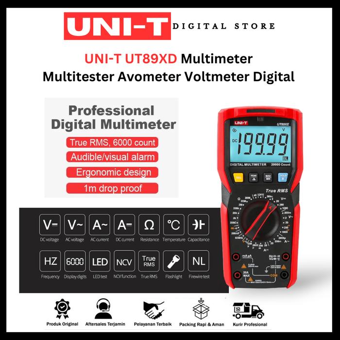 Jual UNI-T UT89XD Multimeter Multitester Avometer Voltmeter Digital ...