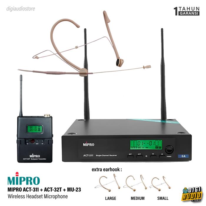Jual Mic Wireless Headset Headworn Lidi Microphone MIPRO ACT-311B - MU ...