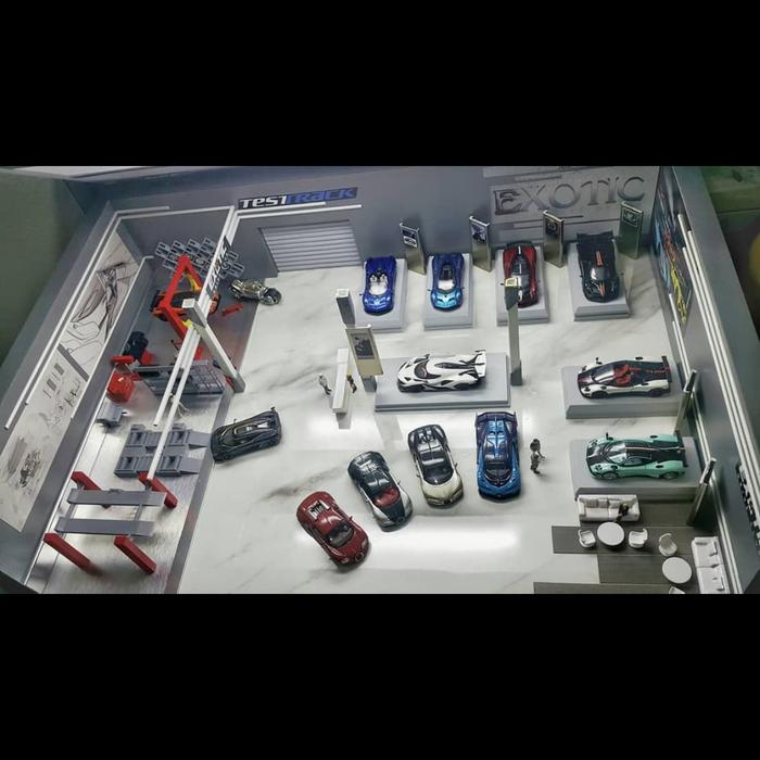 Jual 1 set storage diorama 1/64 showroom hypercar box kayu akrilik ...