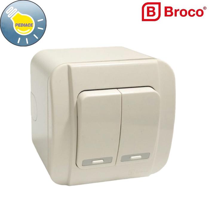 Jual Saklar Seri Outbow BROCO Galleo Double Switch - Snow White - Kab ...