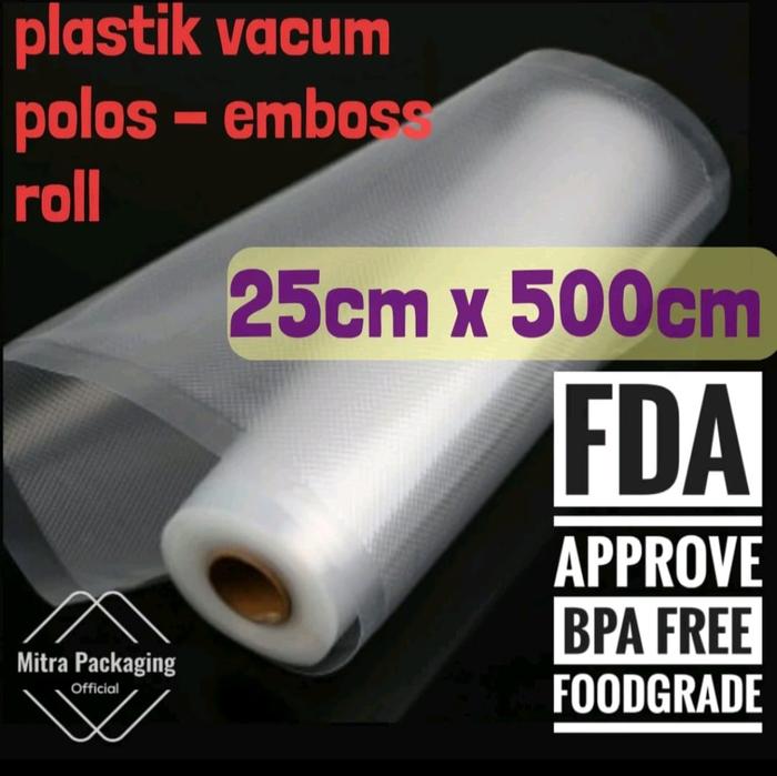 Jual Plastik Vakum Vacuum 5 Meter Emboss Roll 25×500 cm-Vacuum bag ...