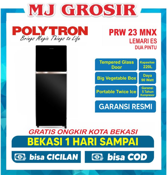 Jual KULKAS POLYTRON PRW 23 MNX LEMARI ES 2 PINTU PRM 20 CRD/CLD/200R ...