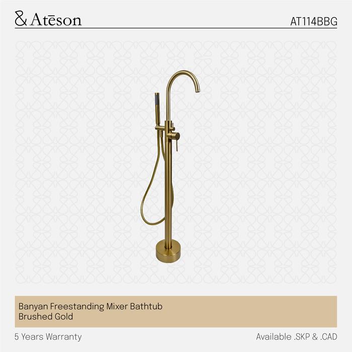 Promo ATESON AT114BBG Keran Bathtub Freestanding Bak Mandi Emas - Kota ...