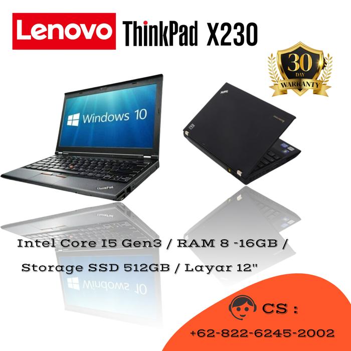 Jual LENOVO THINKPAD X230 INTEL CORE I5 GEN3 - RAM 4GB, HDD 500GB ...