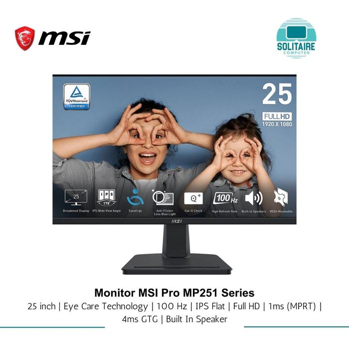 Jual Monitor MSI Pro MP251 25inch panel IPS 100 Hz Eye Care Technology ...