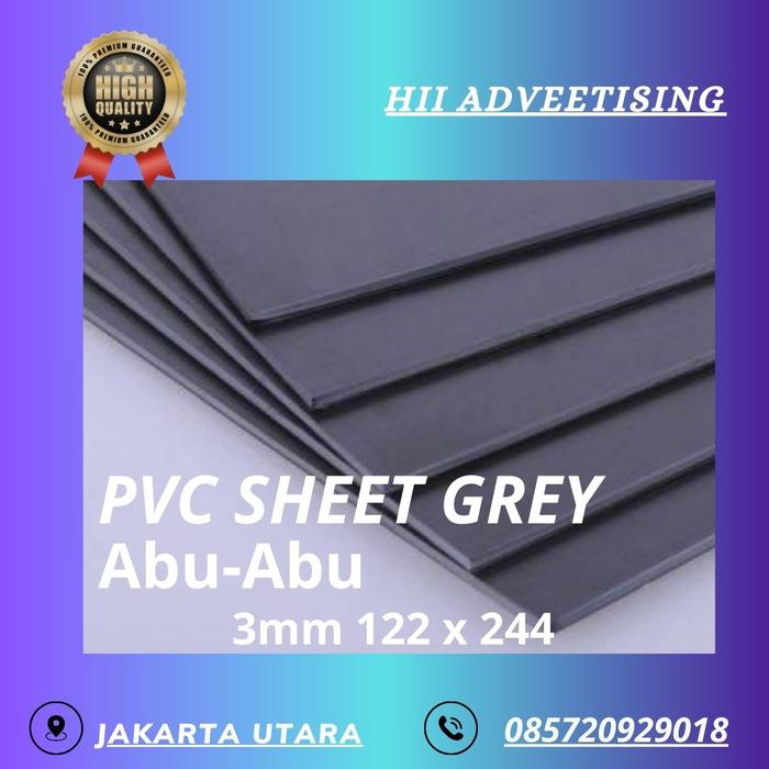 Jual PVC Board Grey Color ( 3mm 122 x 244 ) Plastic Sheet Material ...