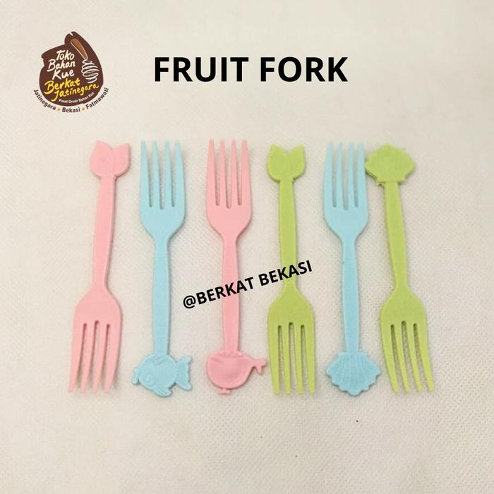 Jual FRUIT FORK / GARPU PLASTIK TEBAL / GARPU MINI KARAKTER 1 SET ...