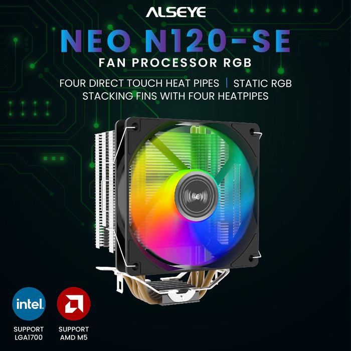 Jual Fan Processor RGB 12cm 4 Pipa Single Fan Alseye NEO N120-SE ...