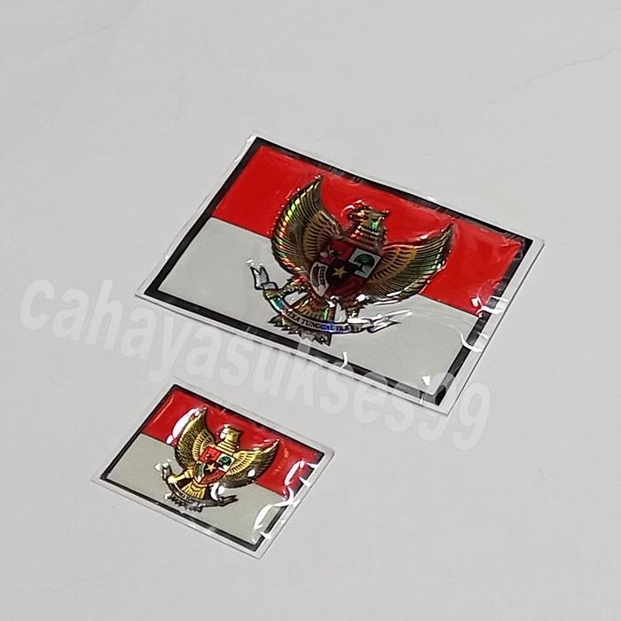 Jual Sticker Timbul Bendera Merah Putih Garuda Segi 4 Stiker Emblem ...
