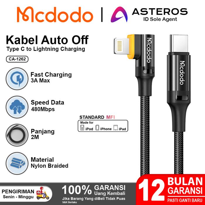 Promo MCDODO Kabel Data iPhone 11 12 13 14 Type C To Lightning FAST Charging - CA-1262 2M ...
