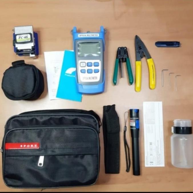 Jual FTTH Tool Kit 1 SET Lengkap OPM VFL Cleaver FO Fiber Optic Toolkit ...